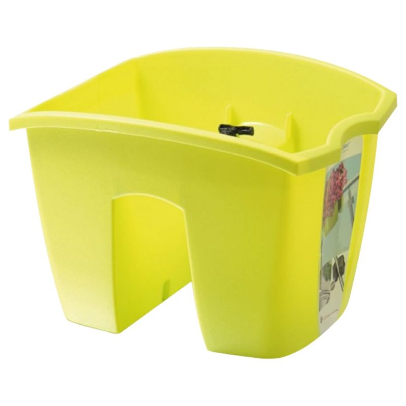 Rectangular flower pot, CROWN, plastic, lime green, 27.8x24.