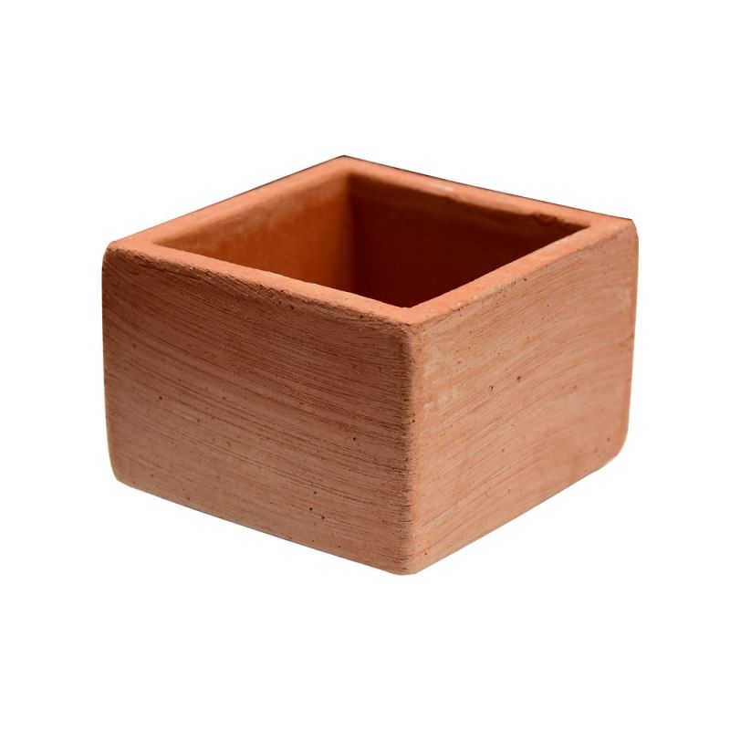 Square flower pot, ceramic, natural, 9x9xH6 cm | Megatek