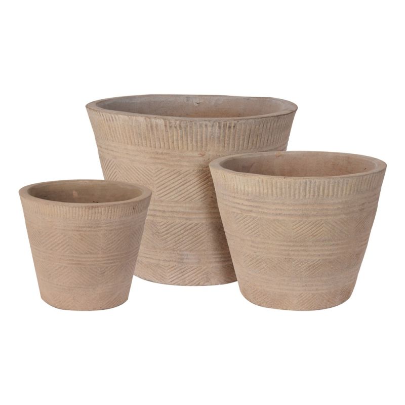 Flower pot, 3 pieces, ceramic, terra | Megatek