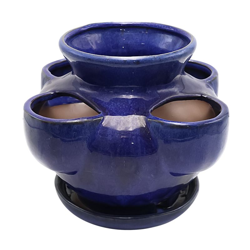 Flower pot, ceramic, blue, 25x20.5x19 cm | Megatek