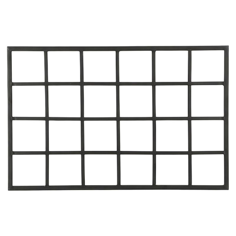 Raft muri, Sloan, me varje, metalike, e zezë, 58x1xH38 cm