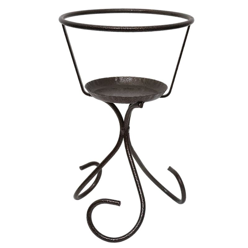 Mbajtëse vazo lulesh, metal, e zezë, D.23xH37 cm | Megatek