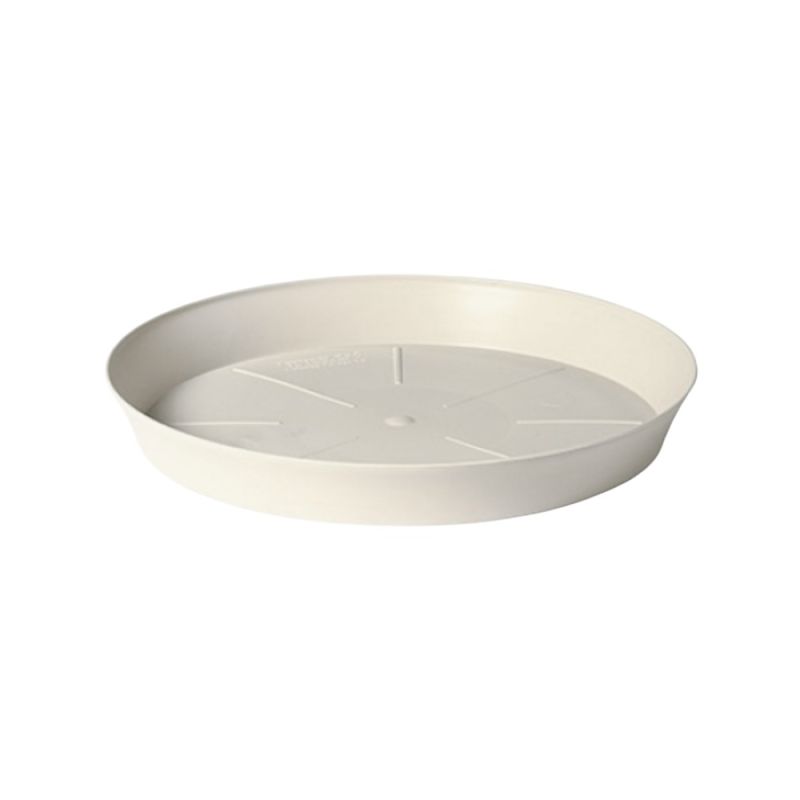 Flower pot saucer, plastic, stone white, ø12xH3 cm | Megatek