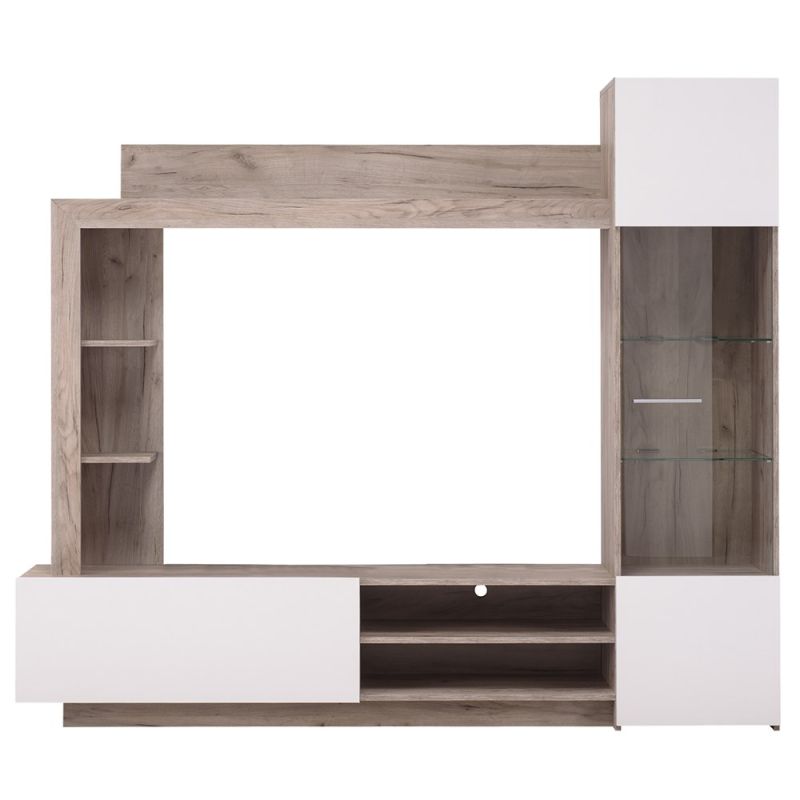 TV and wall display unit, TOTO, melamine and tempered glass,