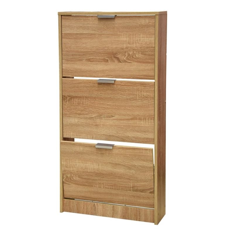 Shoe cabinet, BASE, melamine, sonoma oak, 58x18xH119 cm | Me