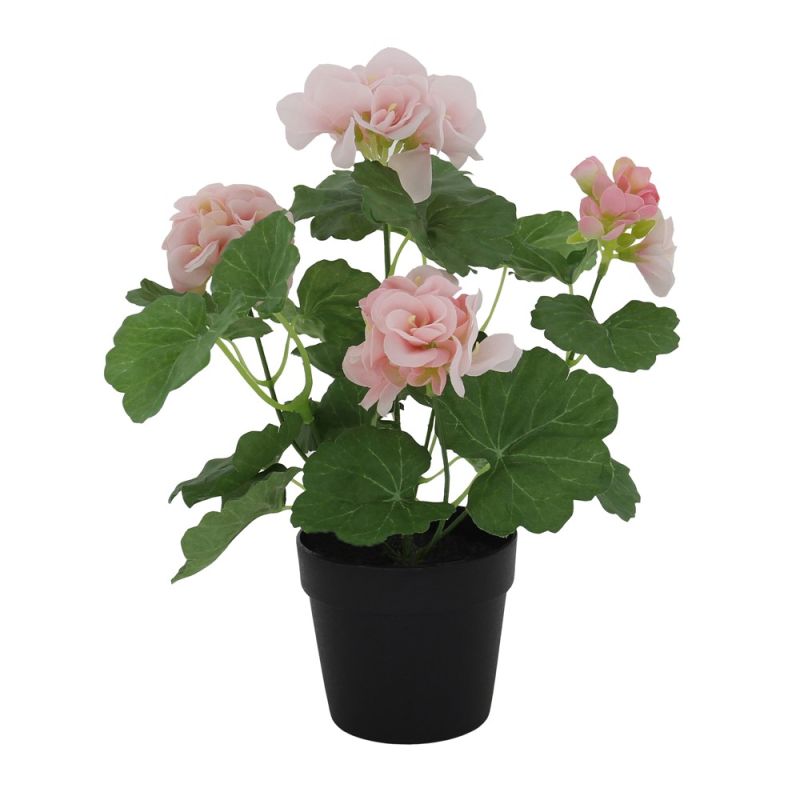 Lule artificiale, në vazo, Begonia, plastike, rozë, 28 cm
