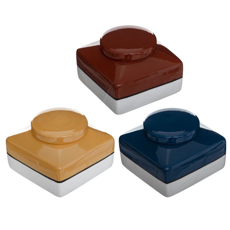 Decorative box, dolomite, assorted, 10x10xH7.5 cm | Megatek