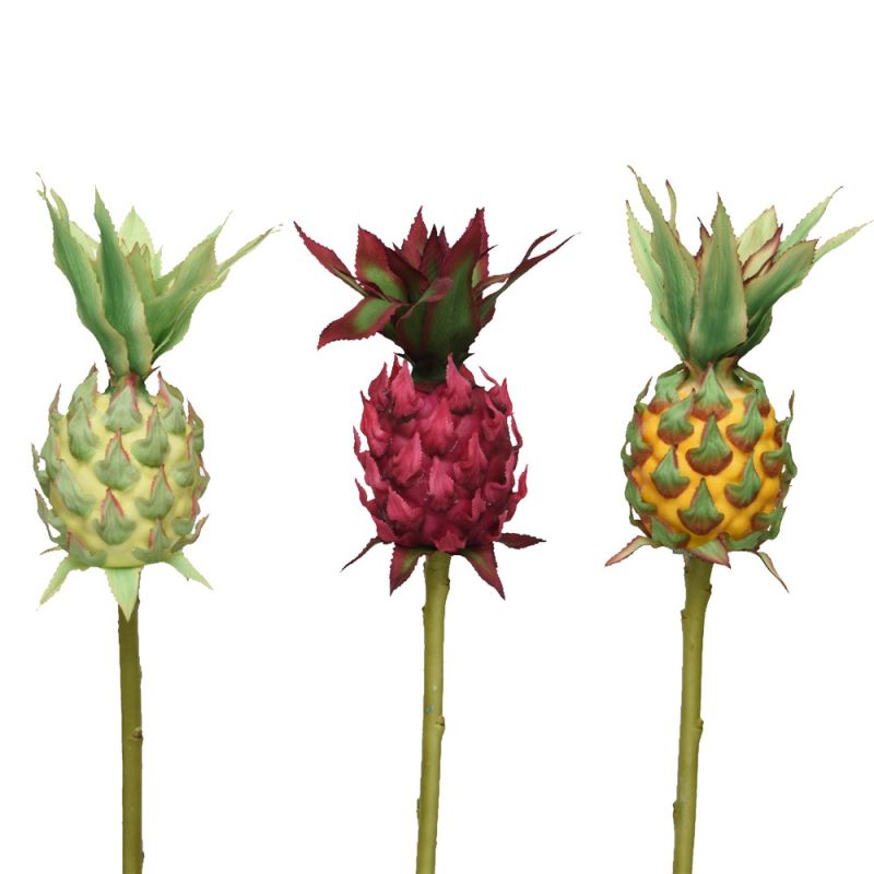 Decorative object, pineapple, plastic, green/red/yellow, Ø15