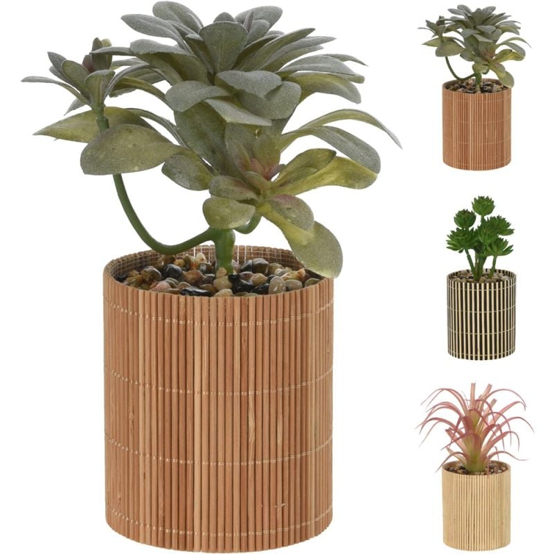 Lule artificiale, në vazo bambu, natyrale/jeshile, 8x19 cm