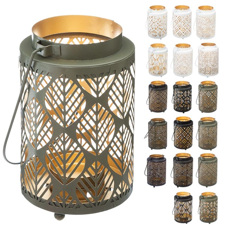 Decorative lantern, Fancy, metal, multicolored, 8.4xH13.2 cm