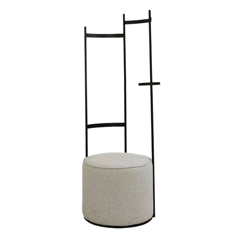 Pouffe and hanger, Luna, metal frame, textile upholstery, gr