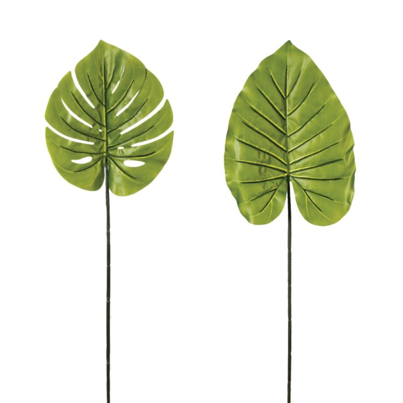 Artificial flower, Philo Monstera, plastic, green, 90 cm | M