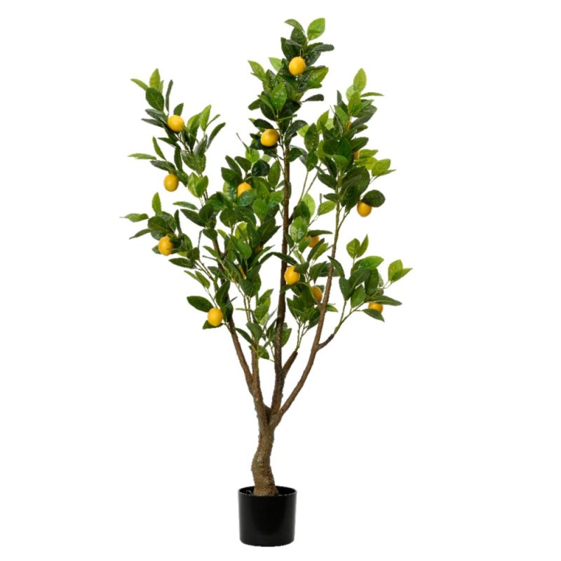 Pemë artificiale, në vazo, Limone, plastike, jeshile/e verdh