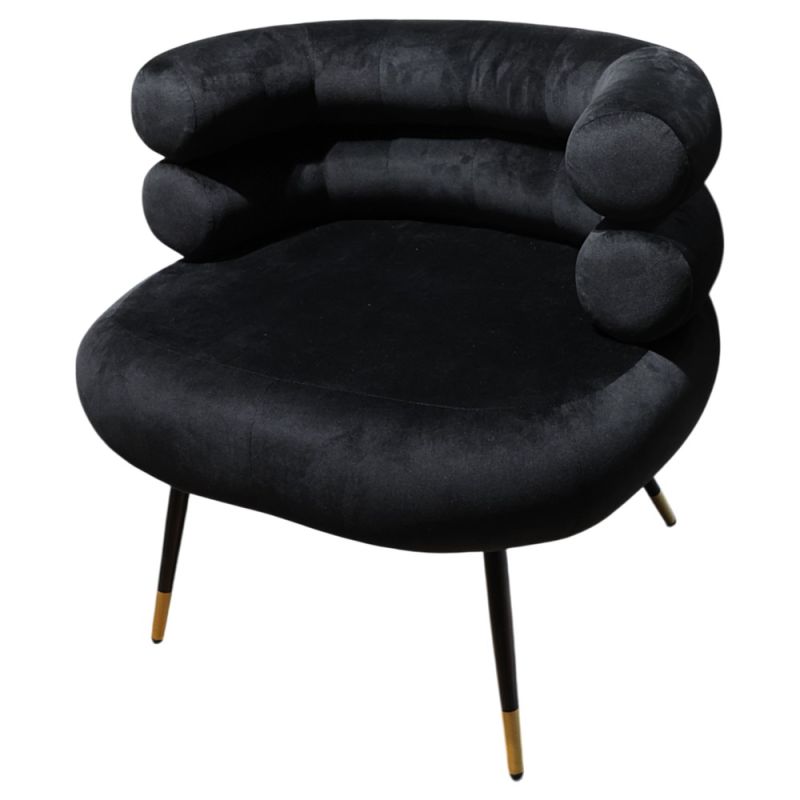 Armchair, Vid, textile upholstery, plastic legs, black, 89x7