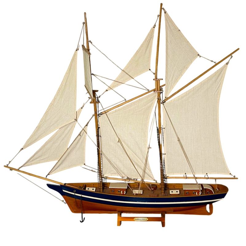 Objekt dekorues, Varkë, druri, kafe/e bardhë, 71x15xH86 cm