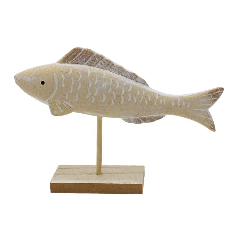 Decorative object, Fish, wooden, natural, 22x5xH17 cm | Mega