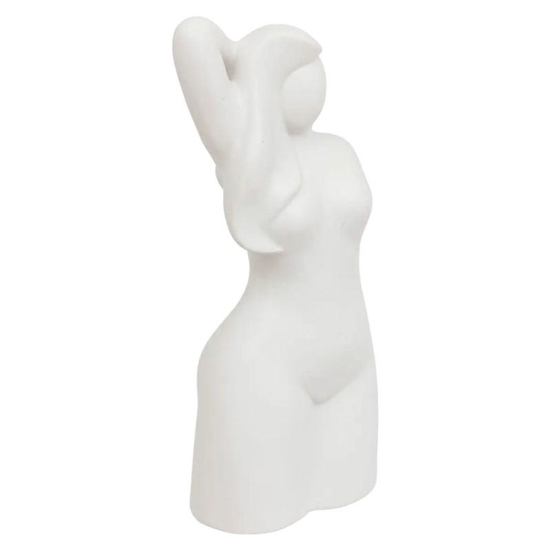 Decorative statue, Soleya, dolomit, white, 11.5x8xH27 cm | M
