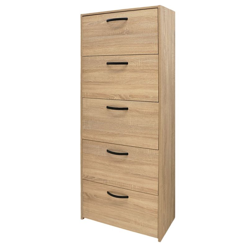 Shoe cabinet, melamine, sonoma, 60x25xH165 cm | Megatek