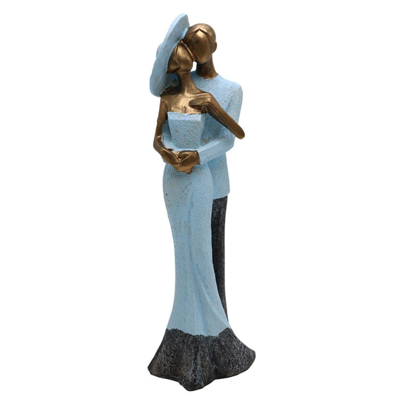Decorative statue, Love, resin, grey/ bronze, 9x7.5xH32 cm