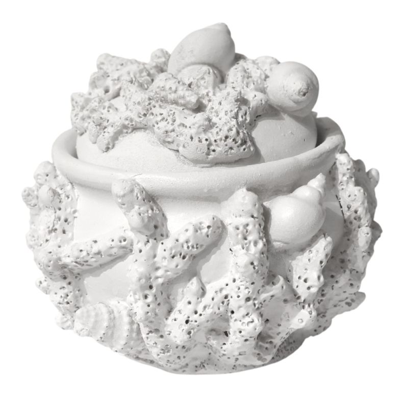 Decorative object, Coral, polystone, white | Megatek
