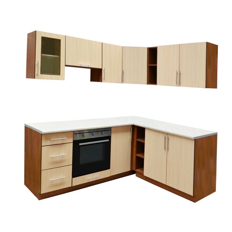Kitchen modular 300cm/Milk oak pcv/13units. Material : Melam