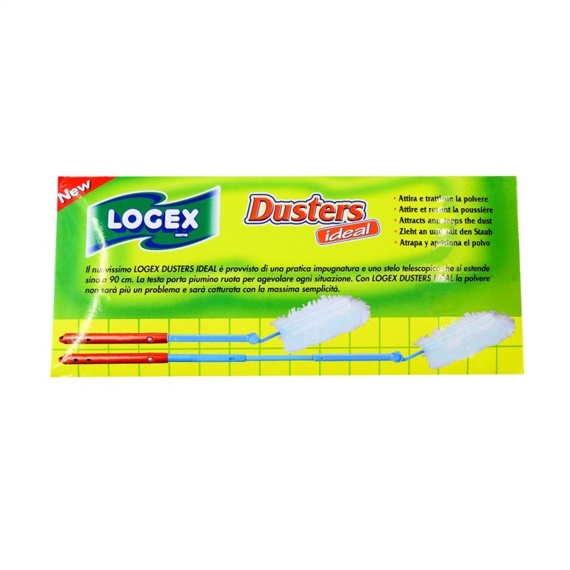 Sweeper with handle, Logex , cotton-cellulose, white, with