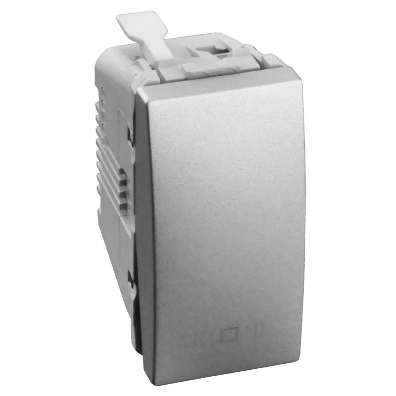 10 A Screwless terminals push-button w bell symbol aluminium