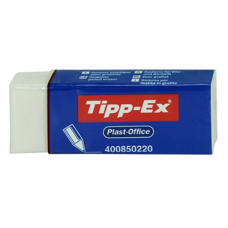 Pencil eraser, Plast-Office, Tipp-Ex, eraser, 6x2x1.5 cm, wh
