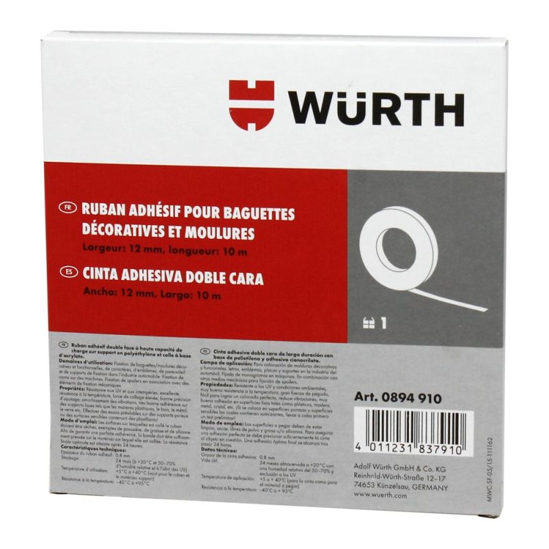Double side foam tape, Wurth, 12mmx10 m | Megatek