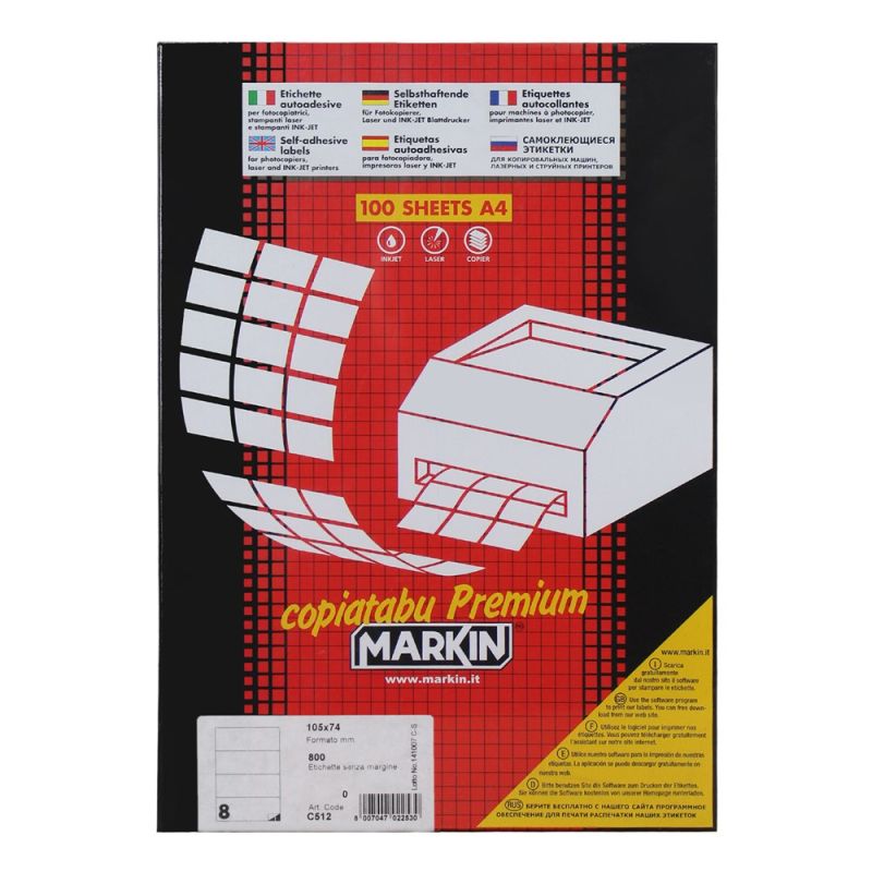 Adhesive label 105X74 (100 sheets A4, 8 lables ) | Megatek