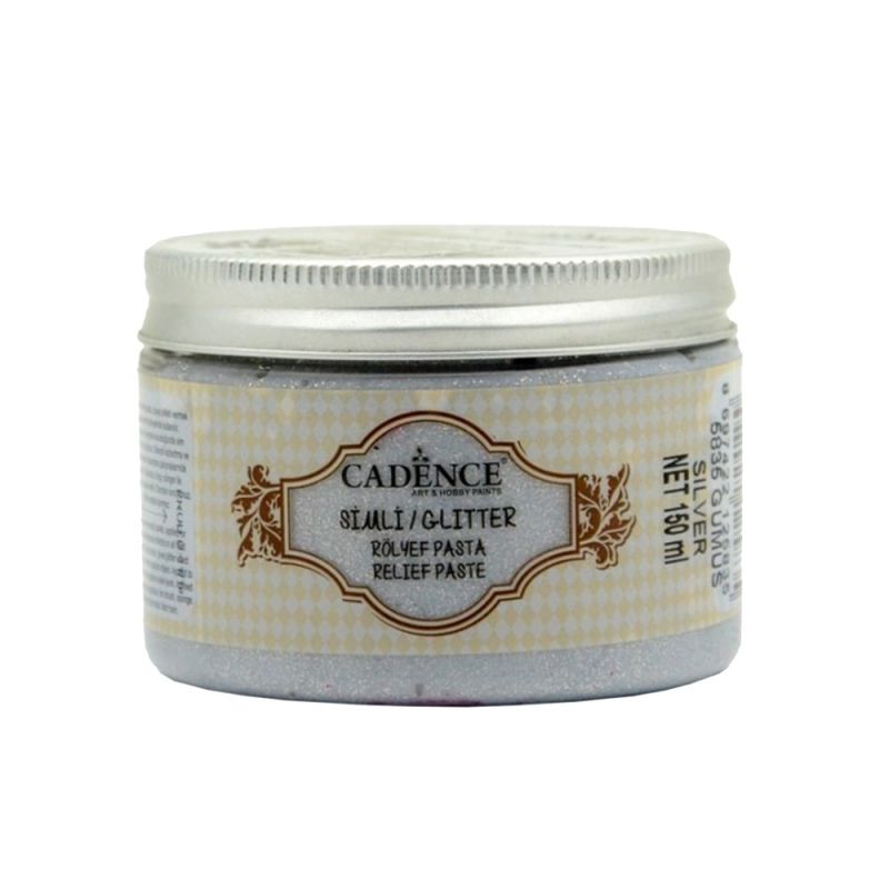 Relief paste for glass with sparks, Cadence, Silver, 150 ml