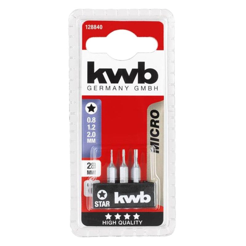 Screwdriver bit, KWB, star, 0.8, 1.2, 2 mm | Megatek