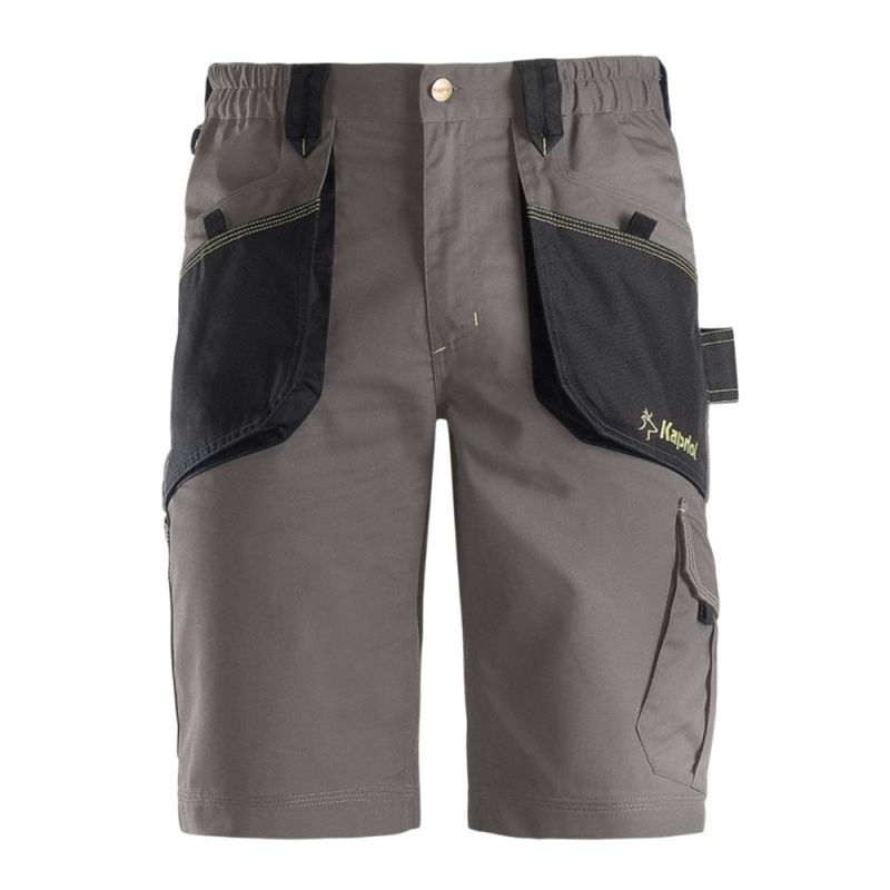 Short work pants, Kapriol, Slick, size M, 220 g/m2, gray col