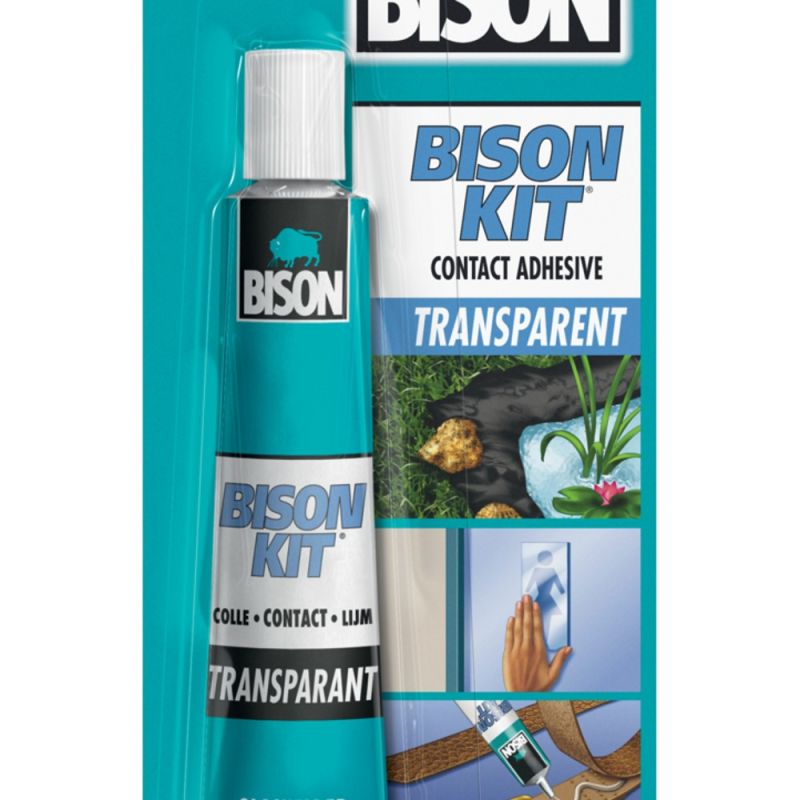 Adhesive for textile, linoleum and rubber, transparent, Biso