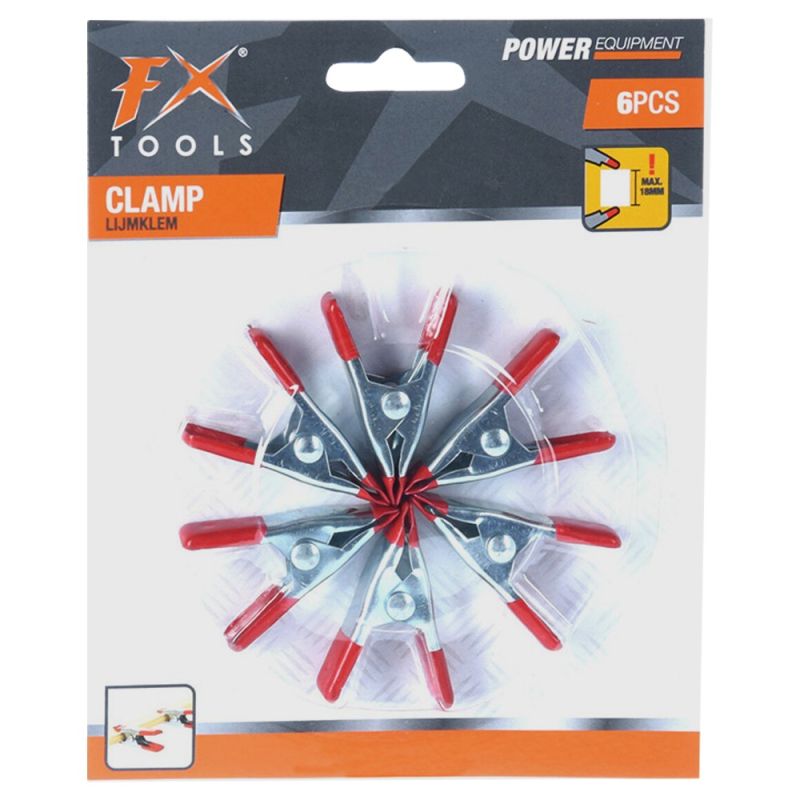 Spring clamps, FX Tools, 5cm, polyvinyl, 6pc | Megatek