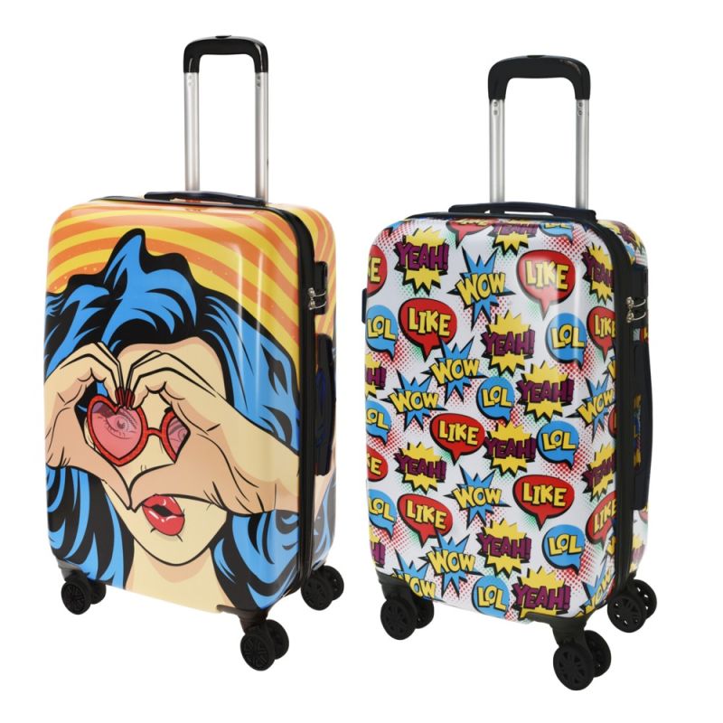 Travel suitcase, Pop Art, 43 x 25 x 68 cm, 38 x 22 x 58 cm,