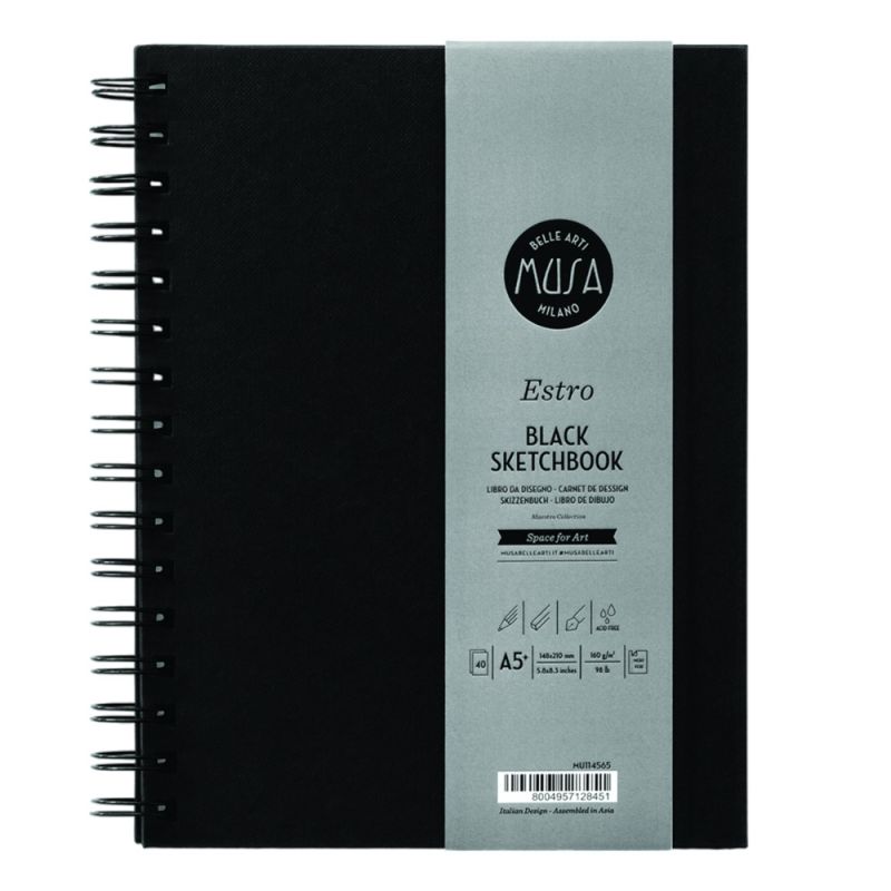 Drawing notebook, Musa, A5+, 40 pages, 14.8x21cm, 160g | Meg