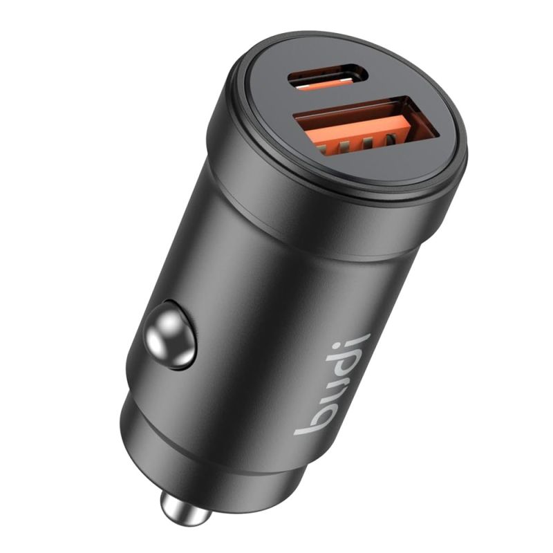 Car charger, Budi, CC602B, 30W, USB and Type C ports | Megat