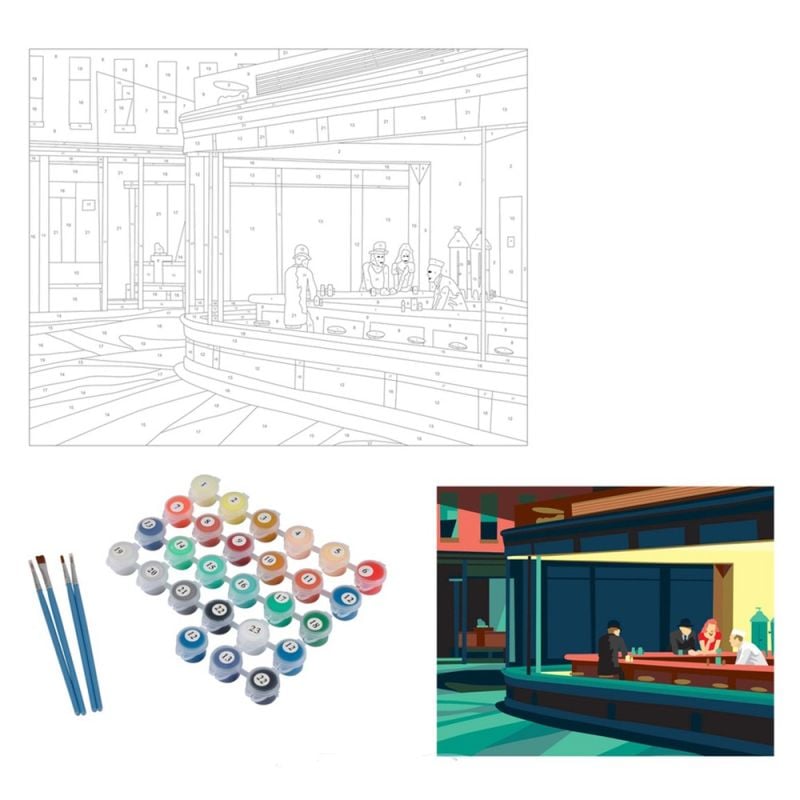 Coloring set, Seurat, Nighthawks , 40x50 cm, paint by numbe