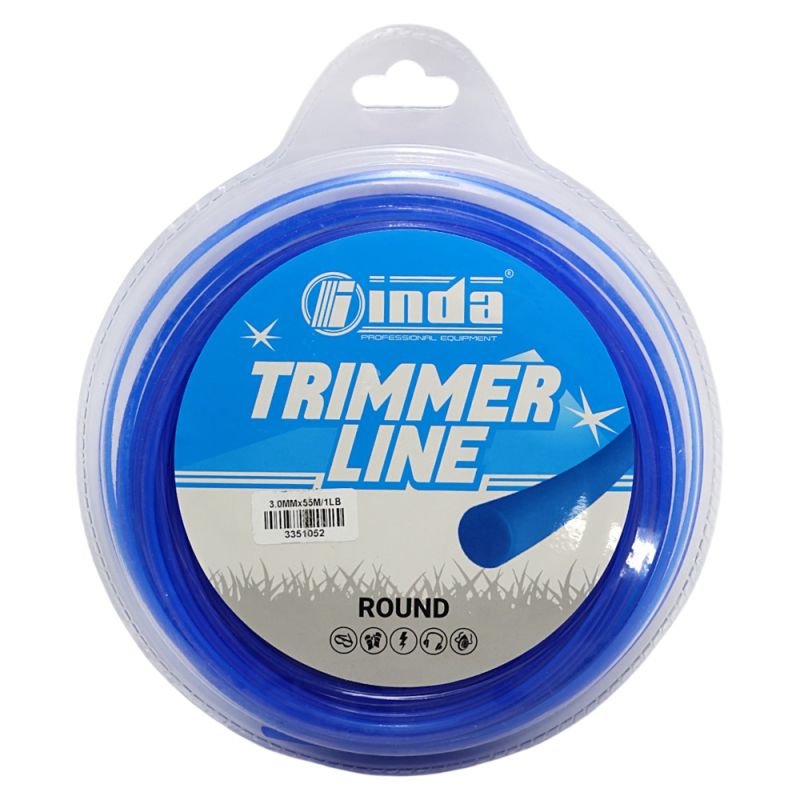 Grass trimmer line, Trimmer, 3.0 mm x 56 m, circular, blue