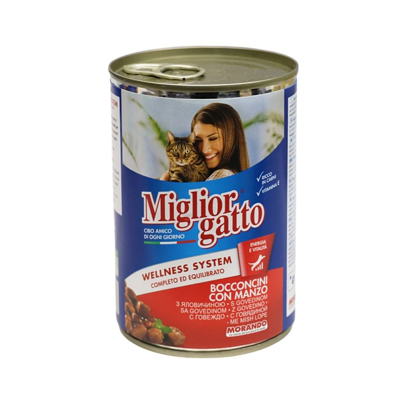 Cat food, Miglior Gatto, 405gr, with beef | Megatek