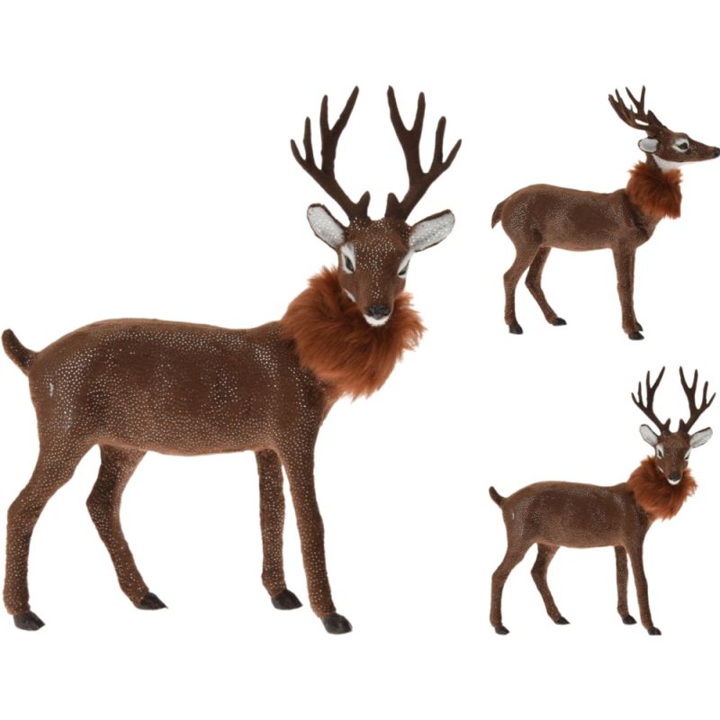 Decorative character, Deer, PP, natural brown color, 26 cm