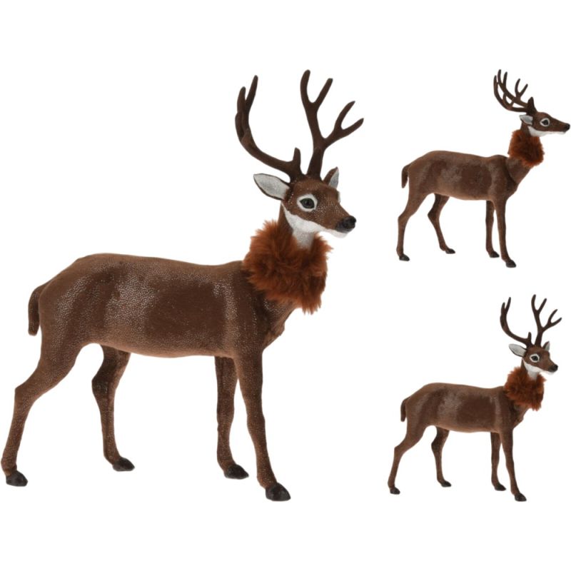 Decorative figure, Deer, PP, natural brown color, 37 cm | Me