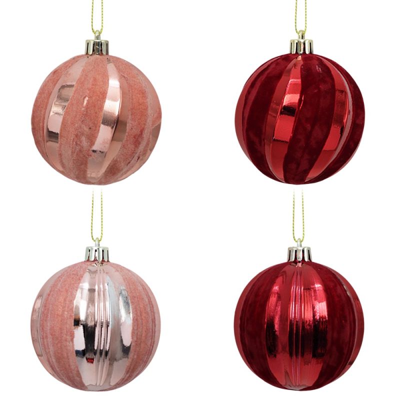 Decorative sphere, plastic, shades of red, D 8 cm | Megatek