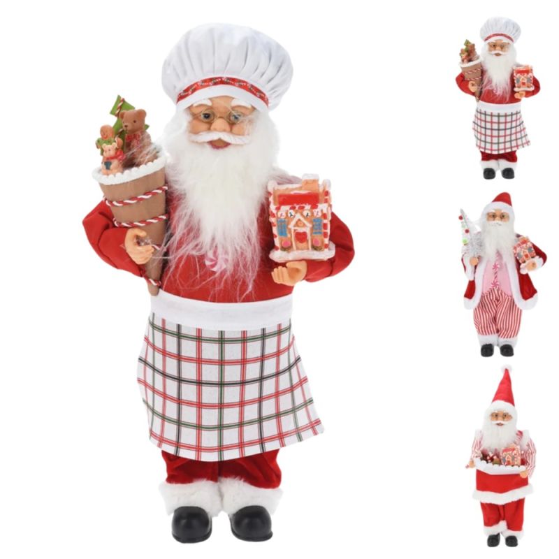 Decorative Santa, polyester, red color, 3 motifs, 45 cm | Me