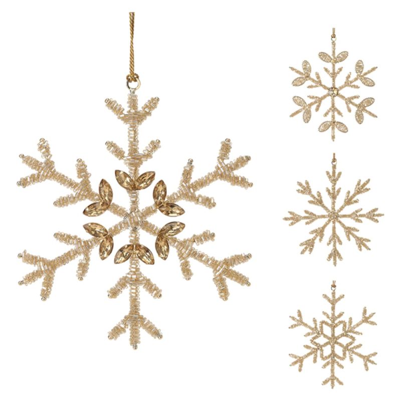 Hanging decorative object, debore crystal, glass, gold color