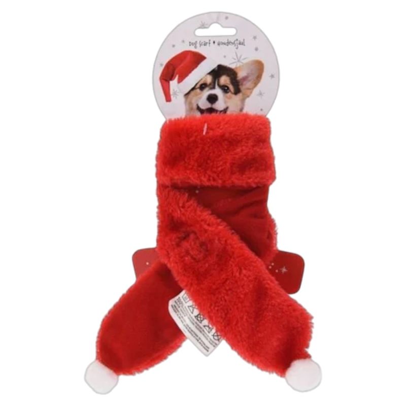 Collar/scarf for dogs with Christmas motifs, red color, 64 c