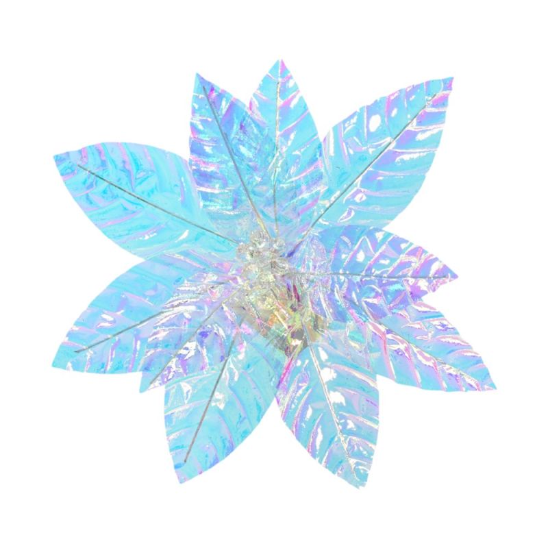 Lule dekoruese me motive Christmas, poliester, ngjyre blu (i