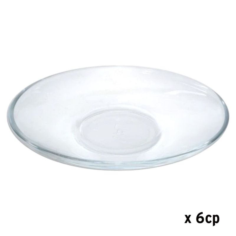 Pjatë filxhan kafeje Asena (PK6), qelq, transparente, Dia. 1