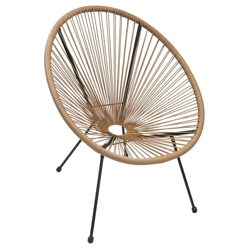 Chair, metal/PE rattan, beige, W85xL70xH85 cm | Megatek